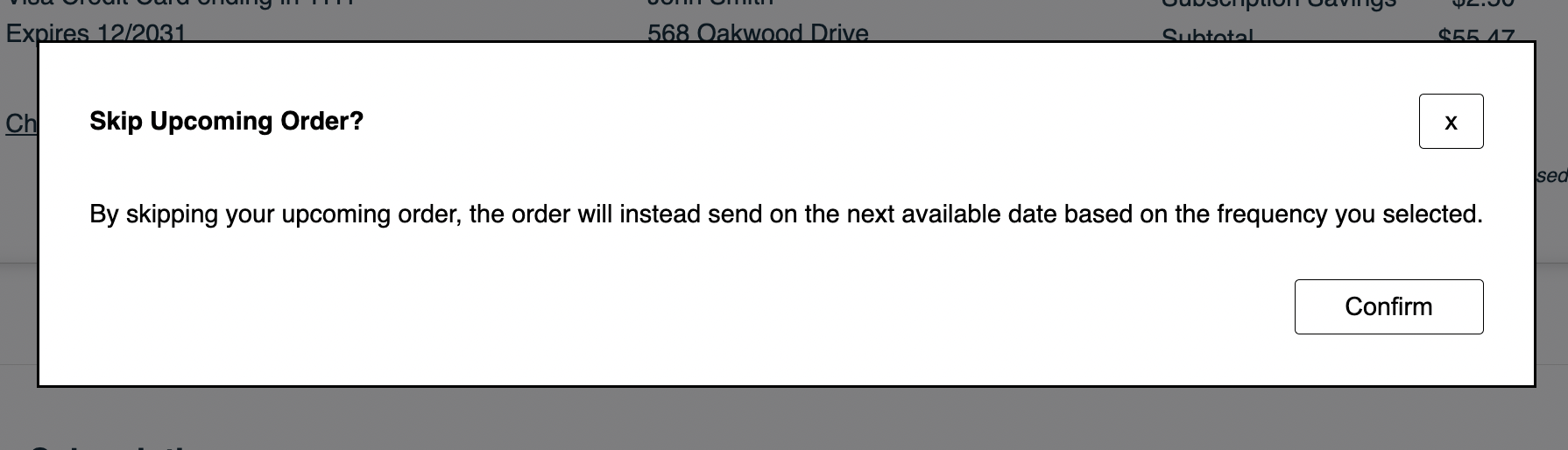 Skip Order – Ordergroove Knowledge Center